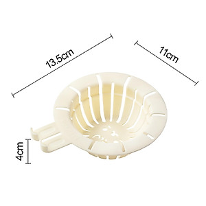 Grebest Bathtub Sink Drainer Kitchen Strainer Stopper Drain Basket Anti-clog Hair Easy Installation Maintenance-free Cream Color