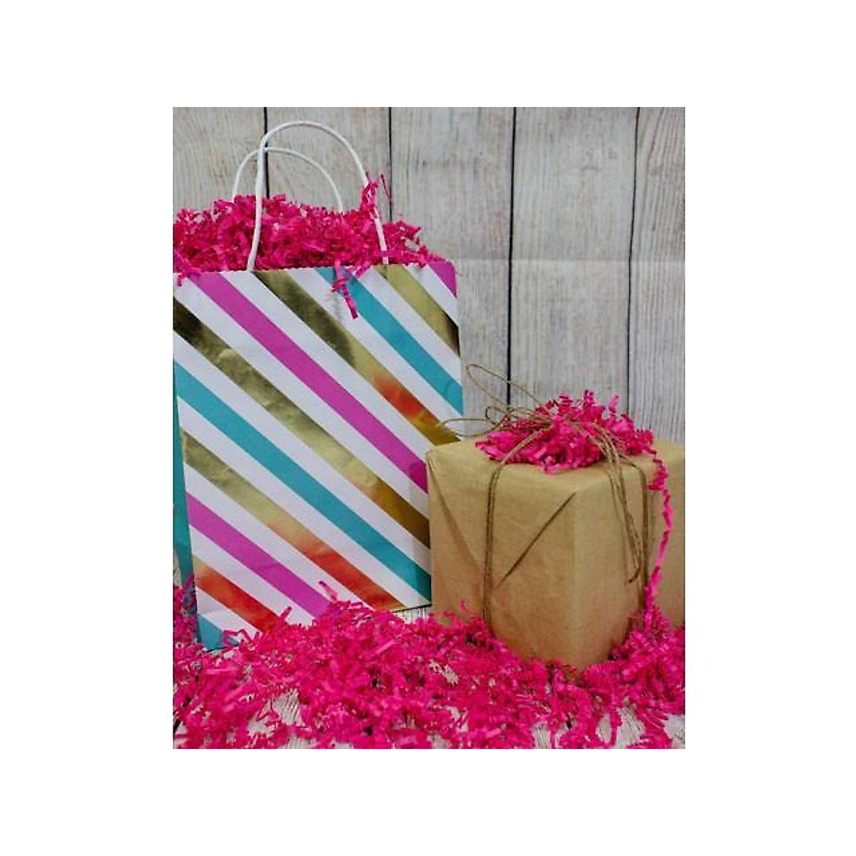 MagicWater Supply Crinkle Cut Paper Shred Filler (2 oz) for Gift Wrapping & Basket Filling - Pink