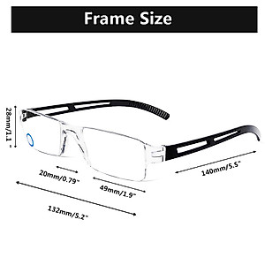 AQWANO Blue Light Blocking Computer Reading Glasses 5 Pack Clear Frame Rimless Readers Anti Glare Filter Lightweight for Women Men,1.5