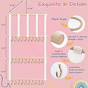 OAOLEER Baby Headband & Bow Holder for Girls Hair Bows, Hanging Baby Headbands Organizer Storage Newborn Headband Holder for Wall, Room, Door or Closet (1Pcs White)