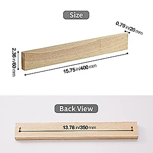 MIAOHUI Wood Magnetic Knife Strip, Kitchen Magnet Knife Holder for Wall, Magnetic Knife Bar with Multipurpose Use as Knife Rack, Kitchen Utensil Holder and Organizer (15.7 inches)