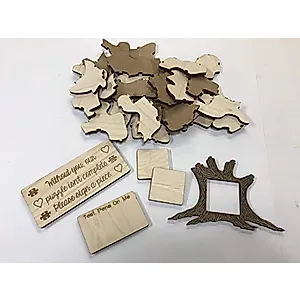 50pc Blank Wedding Tree Puzzle Guest Book Alternative. Add Your Own Personalization. A Great Guest Book Idea For a Wedding Reception, Birthday, Baby Shower, Anniversary or Any Event/Party.