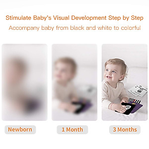 beiens High Contrast Baby Flashcard, 80 Pcs 160 Page Black White Colorful Visual Stimulation Learning Activity Card for Babies Ages 0-3-6-12-36 Months, 5.5'' x 5.5'' Newborn Infants Toys Gift