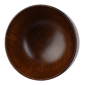 Zyyini Wooden Bowl, Wooden Handmade Sturdy Salad Bowl, Jujube Wood Round Chinese Style Tableware, Heat-Resistant Wooden Food Container Suitable For Rice, Noodle, Mix Salad(11cm)