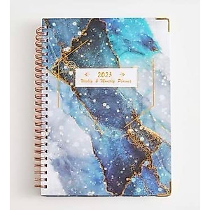 2023 Planner - Weekly & Monthly Planner 2023, January 2023 - December 2023, 8.4”x 6.1”, Planner 2023 with Gray Marble Cover