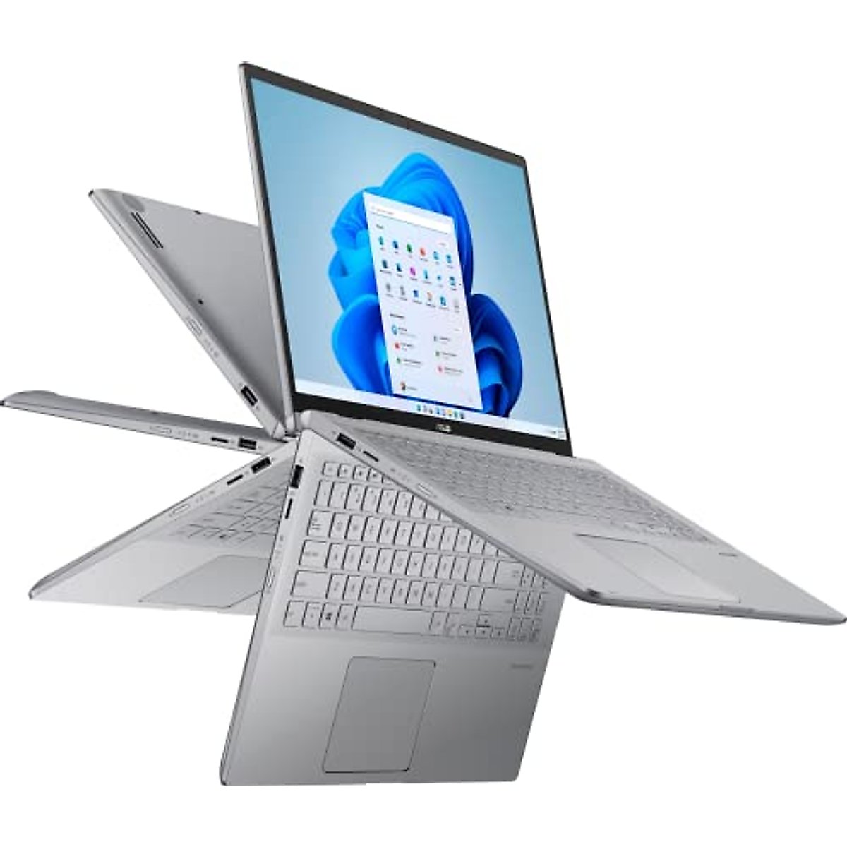 ASUS 2023 Newest Zenbook 2-in-1 Laptop, 15.6 Inch FHD Touchscreen Display, AMD Ryzen 7-5700U Processor, 8GB RAM, 1TB SSD, NVIDIA GeForce MX450 Graphics, Wi-Fi, Windows 11 Home, Bundle with JAWFOAL