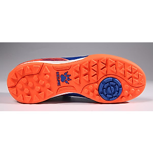 KELME Laceless Soccer Shoes for Kids and Youth – Soccer Cleats Turf or Futsal – Boys/Girls – Indoor or Outdoor Football Boots (Blue/Orange, 4)