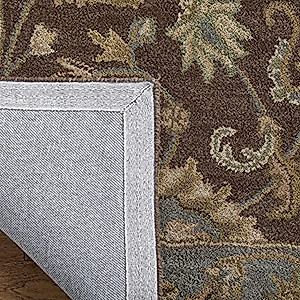 SAFAVIEH Heritage Collection 7'6" x 9'6" Brown / Blue HG343J Handmade Traditional Oriental Premium Wool Area Rug