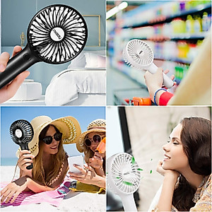 2-Pack Upgraded 5000mAh Portable Handheld Fan 3 Speed Mini USB Strong Wind 7-20 Hours Runtime Personal Electric Small Fan for Travel Office Outdoor