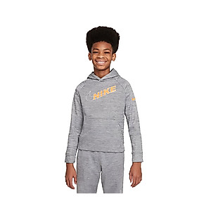 Nike Therma-fit Swoosh Pullover Boys Active Hoodies Size M, Color: Grey/Heather Grey-Grey