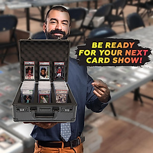 PANOPPLY Slab Armor 120+ 3 Row Psa Graded Card Storage Box Graded Card Case Psa Slab Case for Graded Cards Psa Card Case Baseball Card Cases for Sports Cards Storage Sports Card Case (Black)