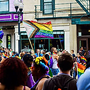 FULAISMGS Pride Flags Large LGBTQ Flag Bisexual Gay Progress Rainbow Flag 3x5FT Garden Outdoor Original Design Cute Print Pattern