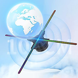 3D Hologram Projector, 2K HD Holographic Advertising Machine, WiFi Holographic Fan Display with Remote Control Animated Projectionfan for Business Store Signs Bar Casino