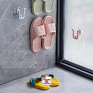 CHNLML Slippers Hook Bathroom Shower flip Flops Adhesive Storage Organizer Rack Saving Space Babouche Sticky Holder (Pink)