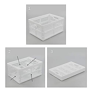 Yarebest 3-Pack 15 Liter Collapsible Crates, Folding Basket Bins for Storage