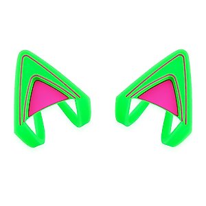 Glow in Dark Silicone Cat Kitty Ears Lovely Fluorescent Cat Ears Compatible for Bose/Razer/HyperX/Corsair/SteelSeries Arctis/Edifier Gaming Headphones (Green)