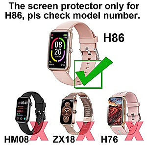 smaate Soft Screen Protector for H86, Compatible with MOREPRO, FITVII Fitcloud Pro H86 1.57inch Smartwatch for Women, 4-Pack, TPU, Square, Bubble Self-healing, Full Coverage, Anti-scratch