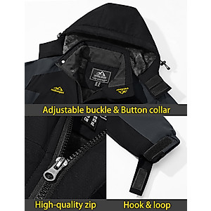 TACVASEN Mens Winter Jacket Waterproof Ski Jacket Men Snowboard Jacket Parka Jacket Men Softshell Jacket Black Gray XL