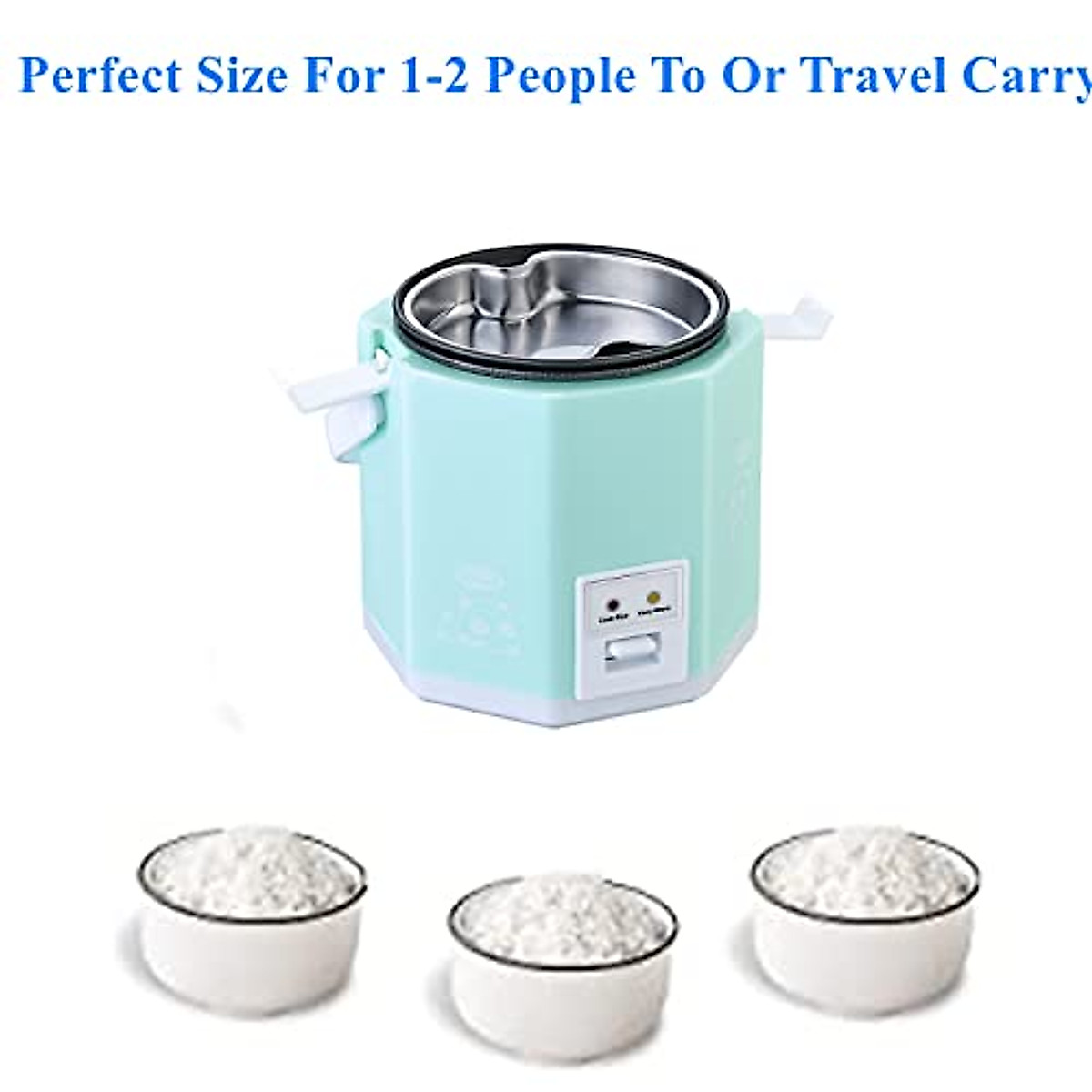 CMCNCBC Mini Rice Cooker, Electric Lunch Box, Travel Rice Cooker Small, Portable Rice Cooker, Removable Non-stick Pot, Keep Warm Function, Suitable For 1-2 People - For Cooking Soup, Rice, Stews, Grains & Oatmeal
