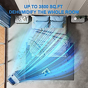 Dehumidifier 3500 Sq. Ft 50 Pint BRITSOU Dehumidifiers for Home Basements Bedroom | Quiet Dehumidifier for Medium to Large Room with Drain Hose | Dry Clothes Mode | Intelligent Humidity Control with Auto Shut Off