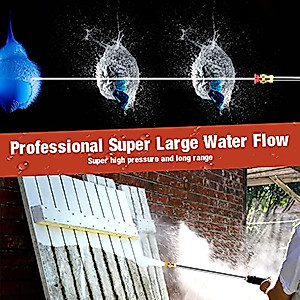 Power Washer, TE3000 1.9GPM Pressure Washer 1800W Electric High Pressure Washer Professional Car Washer Cleaner Machine with Hose Reel,5 Nozzles for Patio Garden Yard Vehicle