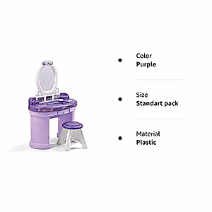 Step2 Pretty & Posh Vanity with Stool | Kids Pretend Play Vanity Set , Purple