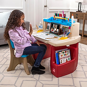 Step2 Deluxe Art Master Kids Desk, Toddler Activity Table and Chair, Craft Table with Storage, Ages 3+ Years Old