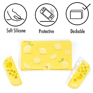 BelugaDesign Ramen Sushi Switch Case | Food Dumpling Noodles Japanese Cute Kawaii Pastel Case | Cover Snap on Shell Compatible with Nintendo Switch (Switch OLED, Clear)