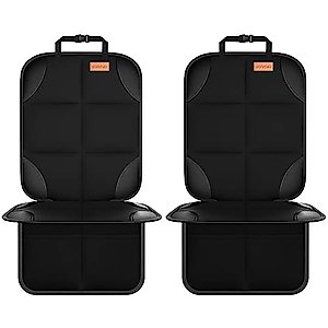 SMART ELF Car Seat Protector, 2Pack Seat Protector Protect Child Seats with Thickest Padding and Non-Slip Backing Mesh Pockets for Baby and Pet…