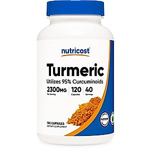 Nutricost Turmeric Curcumin with BioPerine and 95% Curcuminoids, 2300mg, 120 Capsules, Veggie Capsules, 767mg Per Cap, 40 Servings, Gluten Free, Non-GMO