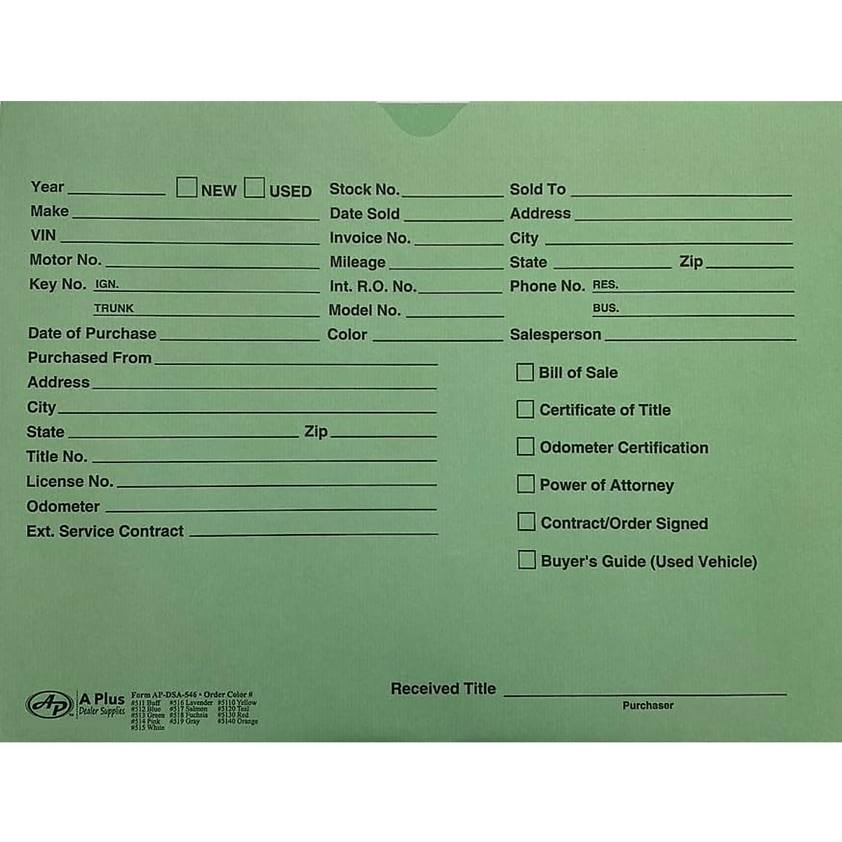 A Plus Automotive Dealer Jackets Green DSA-546#513(W4)