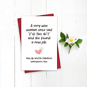 Funny New Job Congrats Card for Bestie, Coworker Leaving Farewell Card, Be Fabulous Somewhere Else