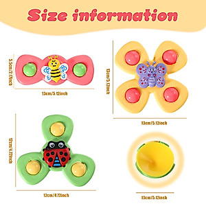 Harrycle 6 Pieces Suction Cup Spinner Toy Sea Theme Sensory Bath Spinner Toys Bear Butterfly Suction Toys for Birthday Learning Game and Party Supplies (Novelty Style)