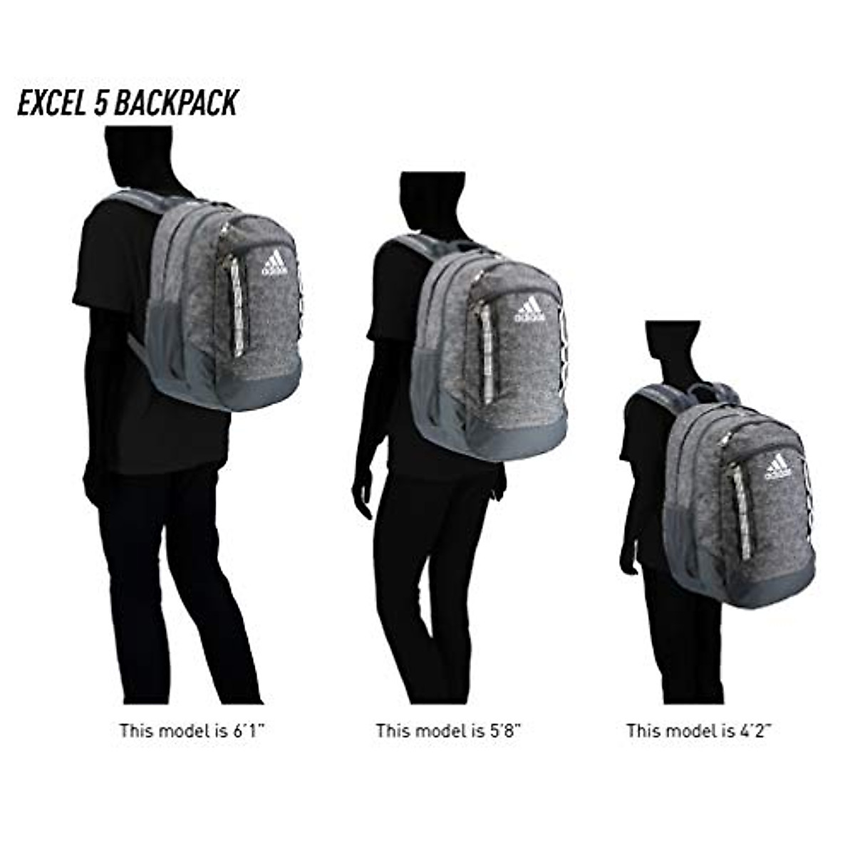 adidas Unisex-Adult Excel Backpack, Jersey White/Black, One Size