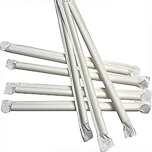 Perfect Stix Wrapped Jumbo Plastic Straws 1000 Pack - 8 inch Drinking Straw Wrapped, Foodservice Disposable Straws, Bulk Set. Includes 250 Count Neon 7.75 Unwrapped Straws