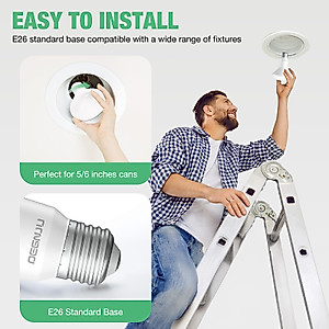 DEGNJU BR30 LED Bulb, Dimmable Flood Lights Indoor CRI80 7W Equivalent 65W 2700K Soft White 650 Lumens, 15000 Lifetime Hours Recessed Light Bulbs, Interior E26 Base LED Can Light Bulbs, 6 Pack