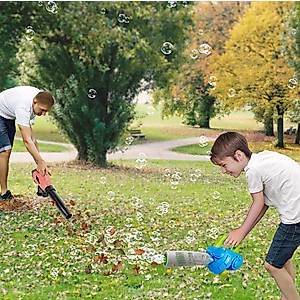ArtCreativity Bubble Gun Machine with 3 Refill Solutions, Bubble Leaf Blower for Kids, Summer Outdoor Toys for Toddlers 1-3, Great Birthday Gifts, Fun Summer Kids Activities