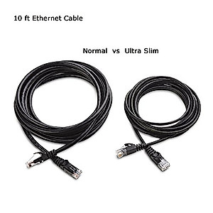 Cable Matters 10Gbps Snagless Cat 6, Cat6 Ultra Thin Ethernet Cable 25 ft (Thin Cat6 Cable) in Black