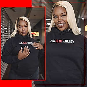 Slutty Vegan Big Slut Energy Hoodie, Fashion Hooded Sweatshirt, Pullover Hoodie with Pocket, Moisture Wicking & Breathable (US, Alpha, XX-Large, Regular, Regular) Black