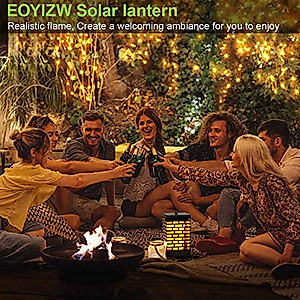 EOYIZW Solar Lantern Lights Outdoor Garden Decor, Upgraded 99LEDs Dancing Flickering Solar Hanging Flame Lights- IP65 Waterproof Tabletop Lamp Lanterns for Decor Garden Patio Path Deck Yard 1Pack