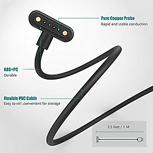 [2-Pack] TUSITA Charger Compatible with Echo Frames (2nd Gen) - USB Magnetic T- Head Charging Cable 3.3ft 100cm - Smart Audio Sunglasses Accessories