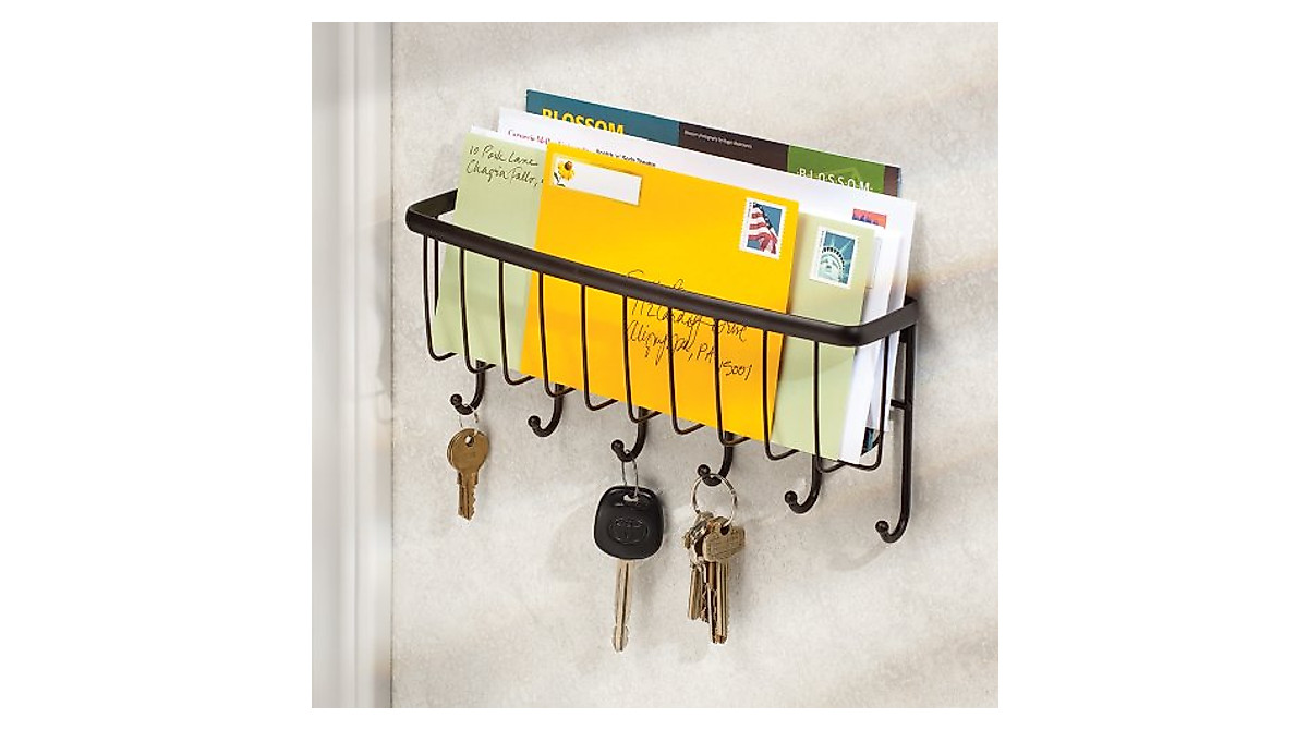 InterDesign Axis Mail Holder & Key Rack - Organize Today