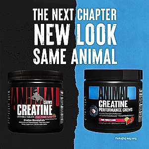 Animal Creatine Chews Tablets - Enhanced Creatine Monohydrate with AstraGin to Improve Absorption, Sea Salt for Added Pumps, Delicious and Convenient Chewable Tablets - Fruit Punch