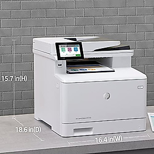 HP Laserjet Enterprise MFP M480f All-in-One Wired Color Laser Printer, White - Print Scan Copy Fax - 4.3" Touchscreen, 29 ppm, Auto Duplex Printing, 50-Sheet ADF, Ethernet, Cbmou External Webcam
