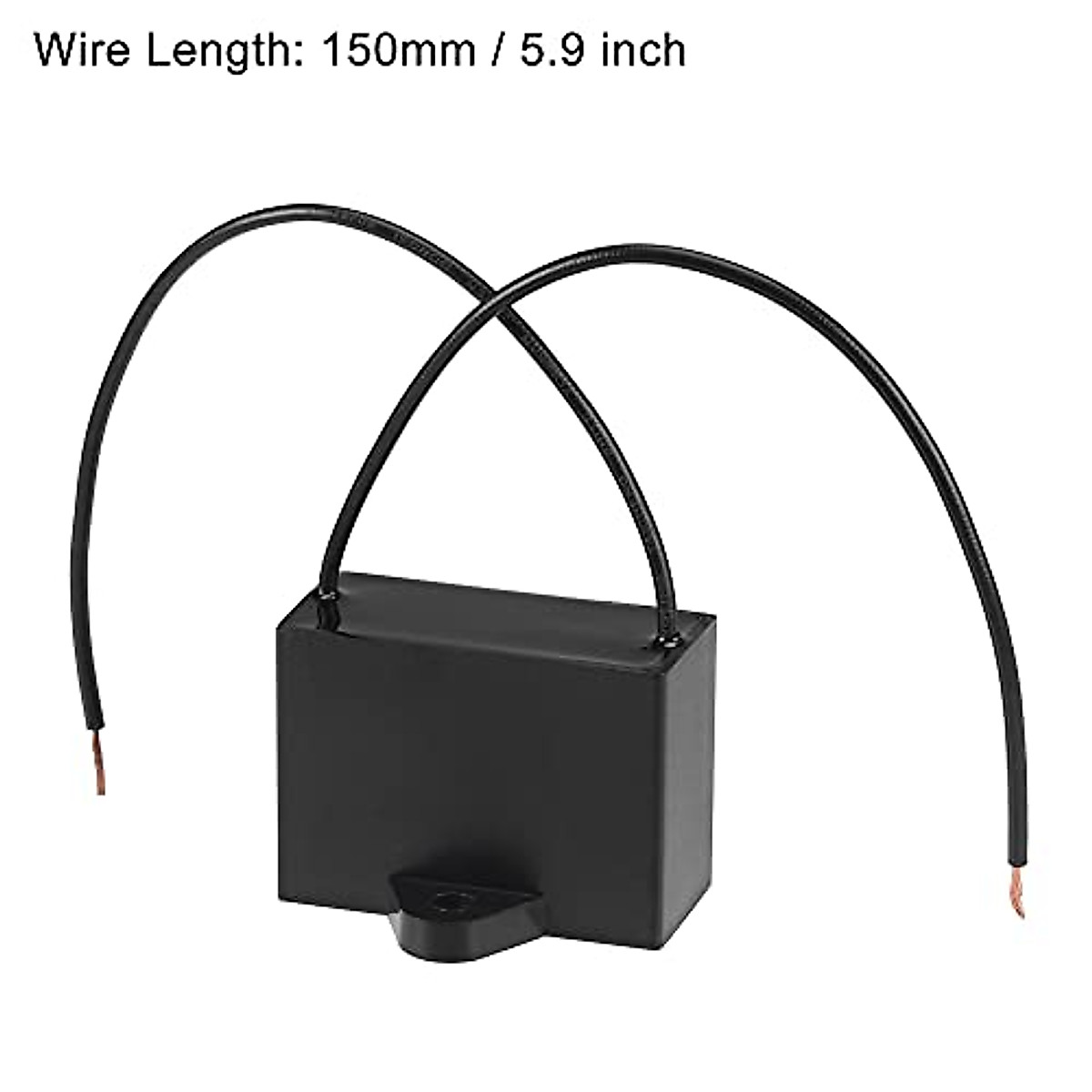 uxcell Ceiling Fan Capacitor CBB61 15uF 250V AC 2 Wires Metallized Polypropylene Film Capacitor 47x34x22mm for Electric Fan Pump Motor Generator