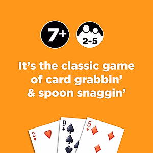 Spoons Card Games for Kids - Spoons Game, Deck of Cards, Fun Family Games for Kids and Adults, Playing Cards, Game Night, Travel Games, 3-5 Multi-Player Card Game, Games for Adults, Ages 7+
