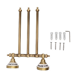 Luqeeg Antique Brass Swivel Towel Holder, European Towel Holder with Wall Mounted Kit, Rotated Towel Rack for Kitchen, Bathroom, Home and Commercial Use, Space Saving