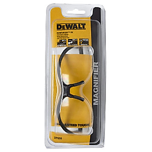 DEWALT DPG59 Reinforcer RX Bifocal Safety Glass - Black Frame/Clear Lens, 1.5 Diopter with protective sleeve