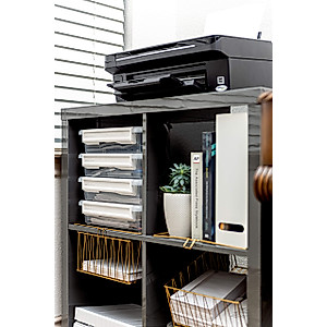 Plano (Pack of 4) Cubby Cube Clear Storage| Stackable Clear Storage Bins With Secure White Latch, Clear With White Latch