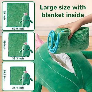 ProgoniaXYZ Cuddly Big Soft Toys Plant Cactus Doll, Plush Stuffed Animal Cactus Pillow and Blanket Set Lovely Gift for Birthday Christmas (Small 9.8inch)…